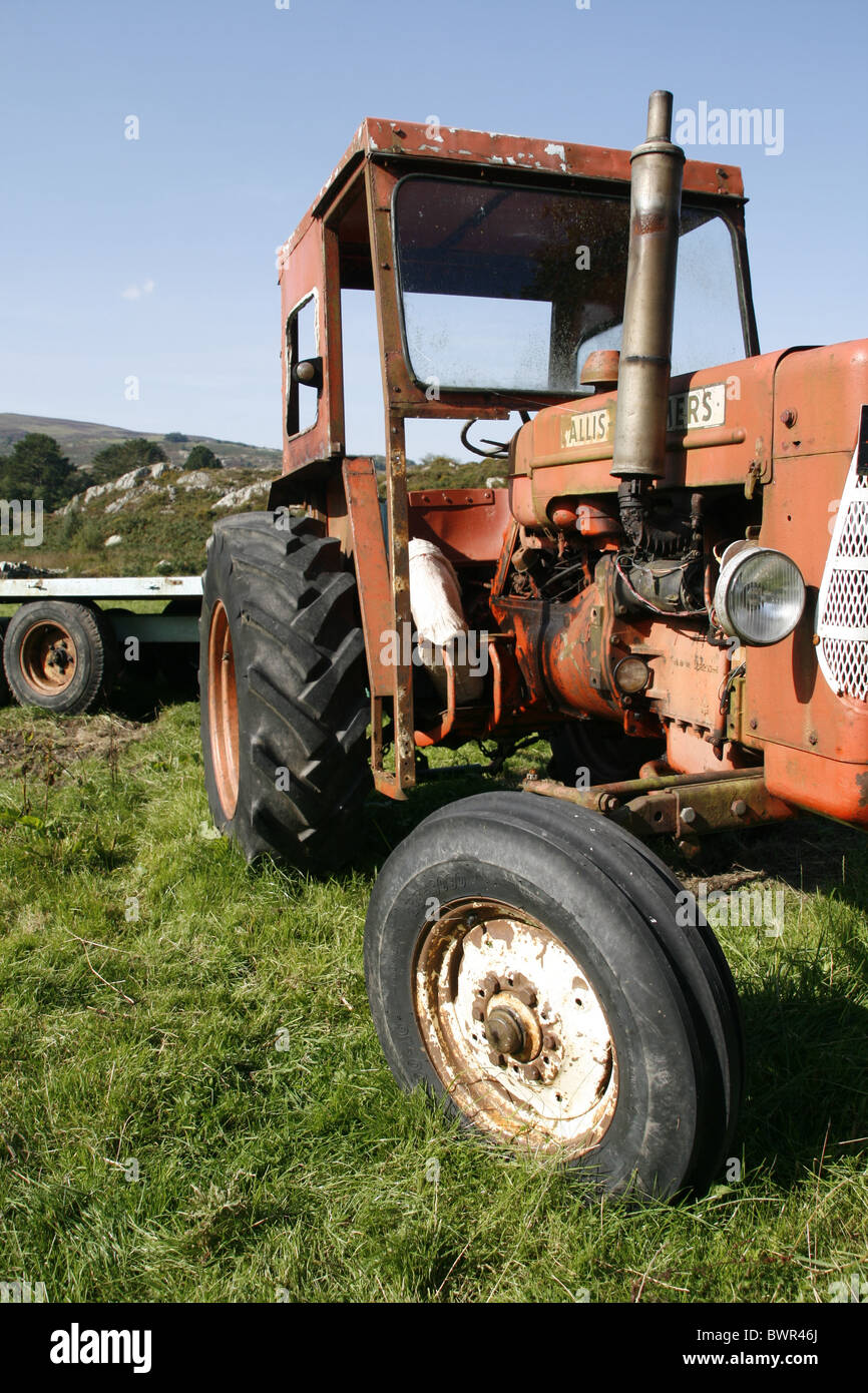 old tractor in field in wales great britain Stock Photo - Alamy