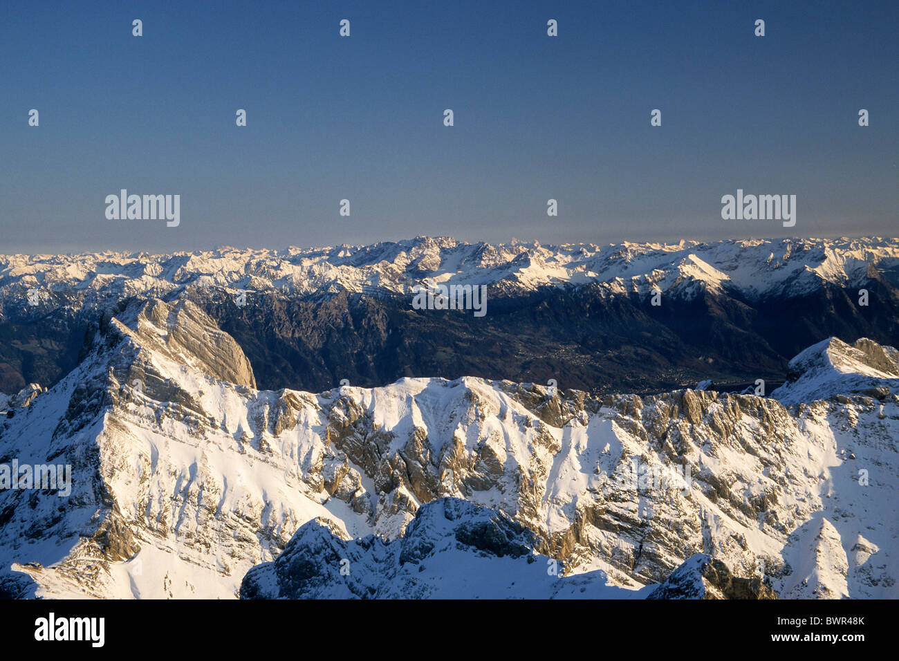 Switzerland Europe alps Alpstein mountains View from Mount Santis ...