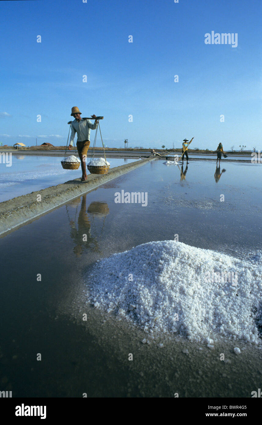 Indonesia salt production Madura island at Kalianget Asia salt work ...