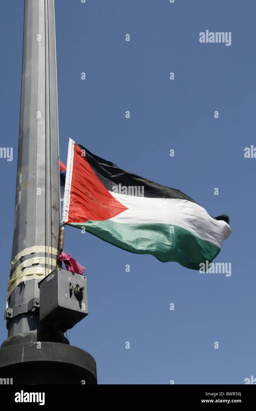 palestinian flag and blue sky Stock Photo - Alamy