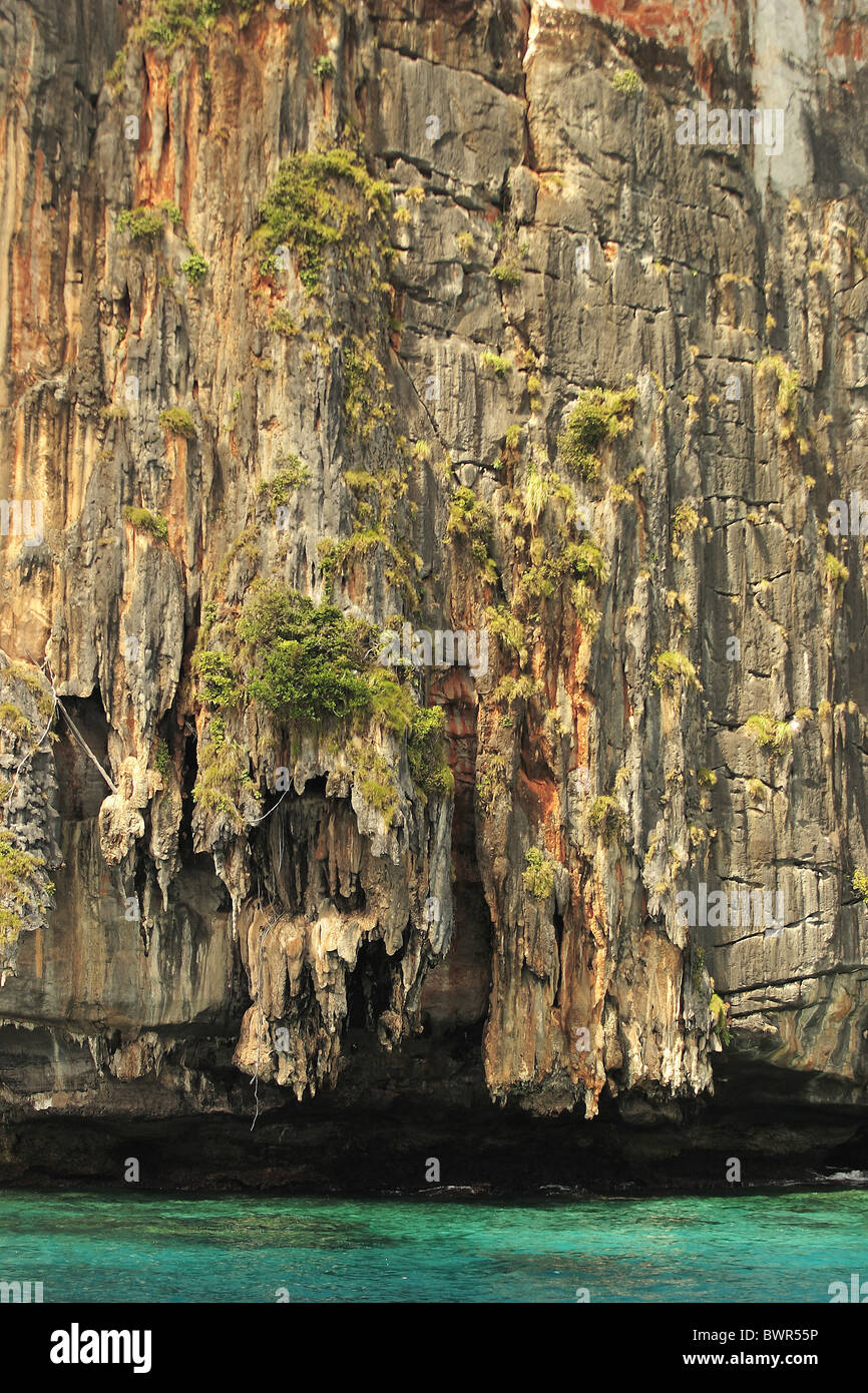 Southeast Asia Thailand Asia Phuket Phi Phi Don Island rocky coast sea ...