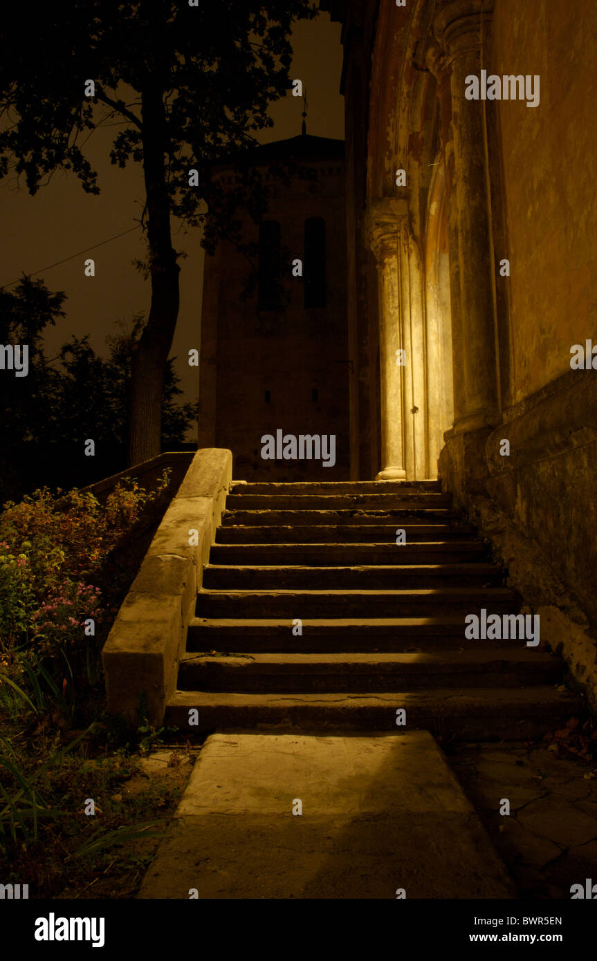 Midnight stairway to the Basilian (Uniate) monastery of the Holy ...