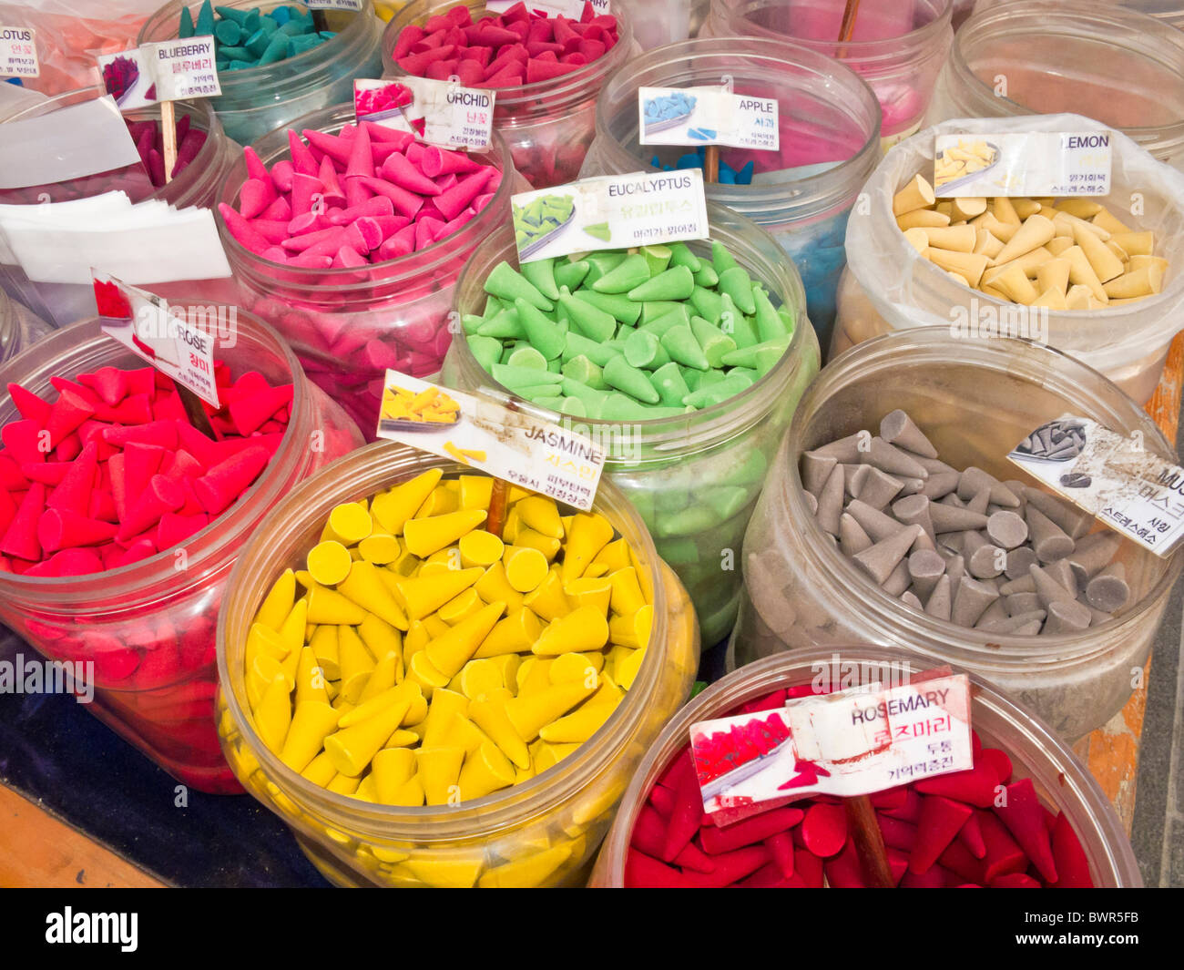 Colorful scent cones, Insa-dong, Seoul, South Korea Stock Photo - Alamy