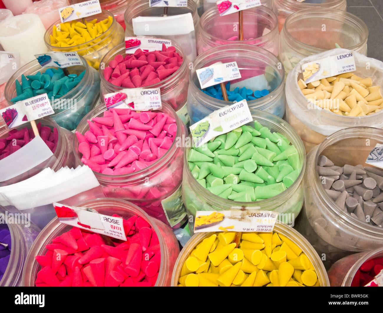 Colorful scent cones, Insa-dong, Seoul, South Korea Stock Photo - Alamy