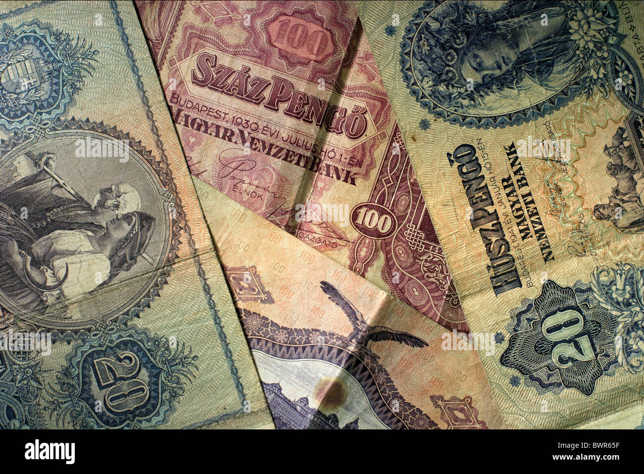 Background made of old, hungarian, obsolete banknotes Stock Photo - Alamy