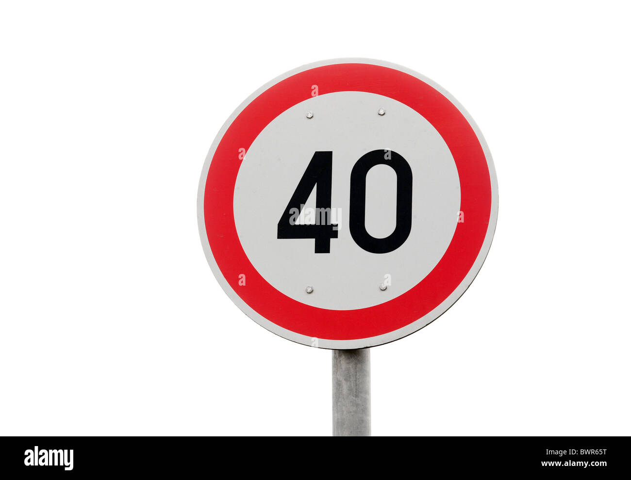 Speed limit traffic sign isolated on a white Stock Photo - Alamy
