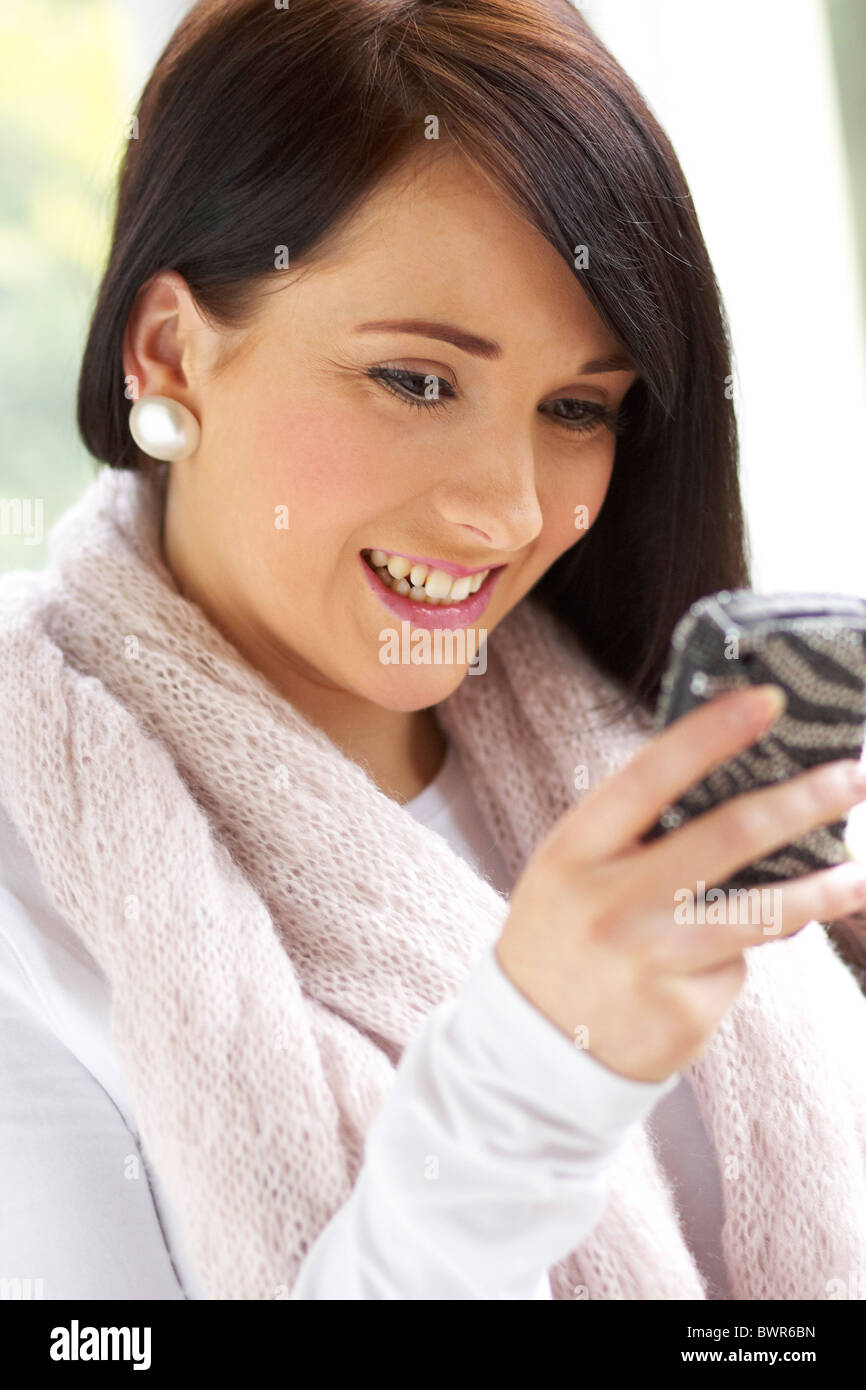 Girl using phone Stock Photo - Alamy