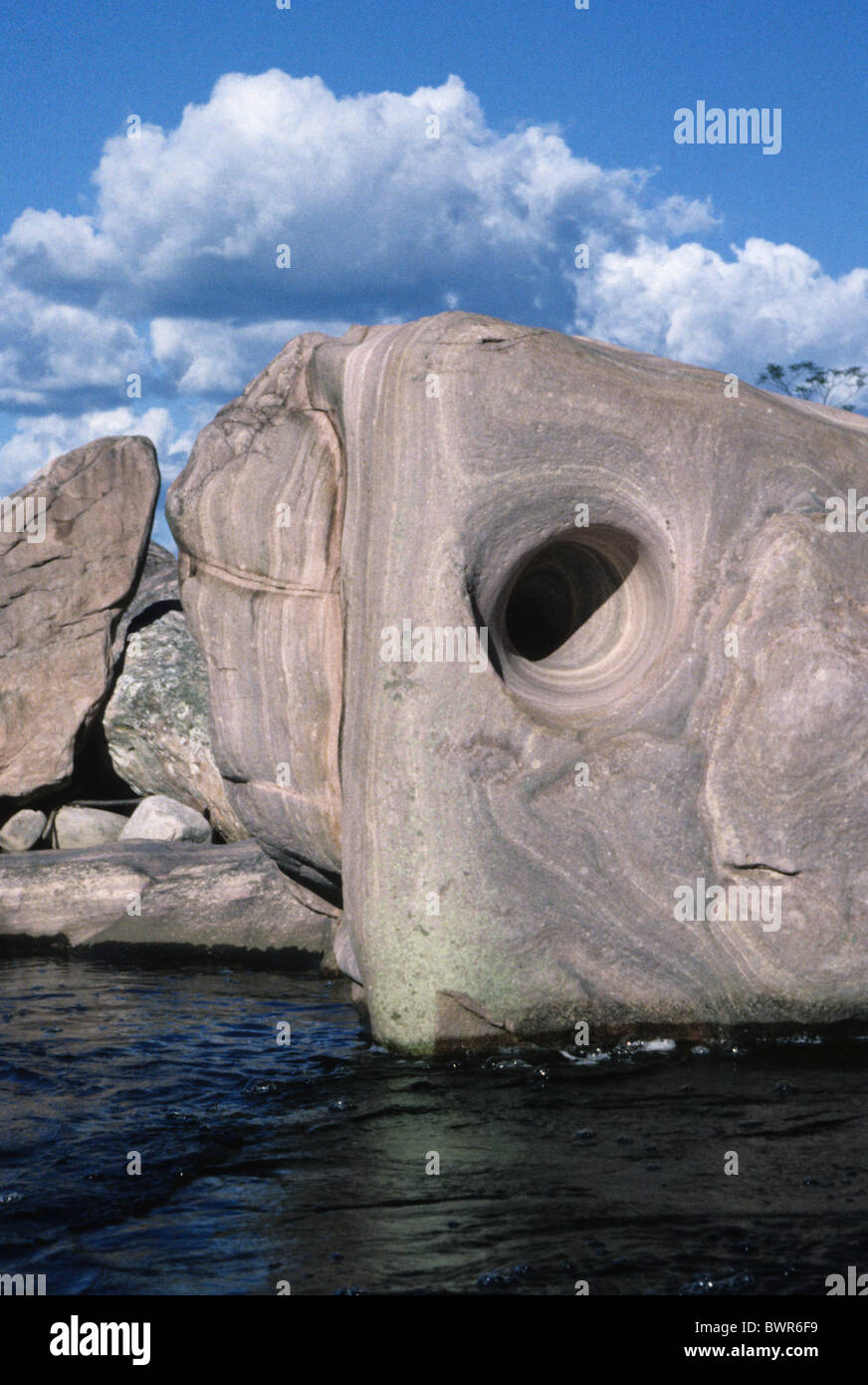 Brazil South America State of Bahia Lencois Rio Ribeirao river rock ...