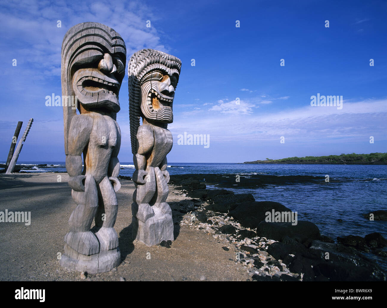 USA America United States North America Ki'i statues Hawaii State Big ...