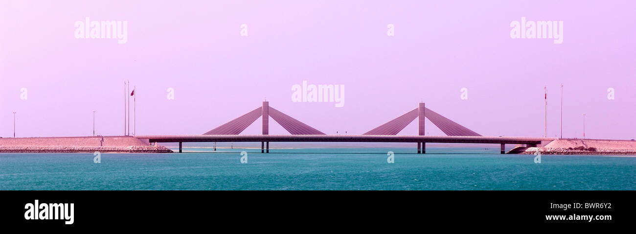 Manama Bahrain Panorama Bridge to Muharraq Island modern construction ...