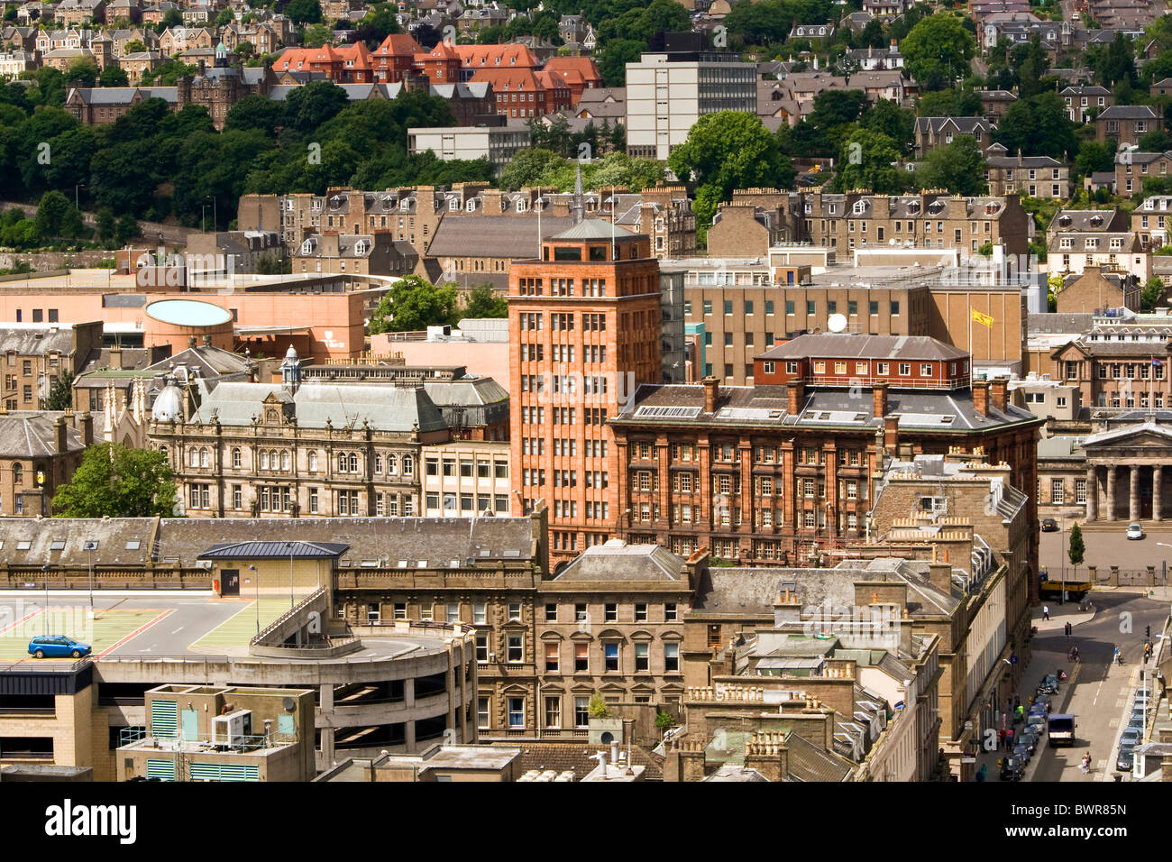 Aerial view of rooftops and city buildings in Dundee,UK Stock Photo - Alamy