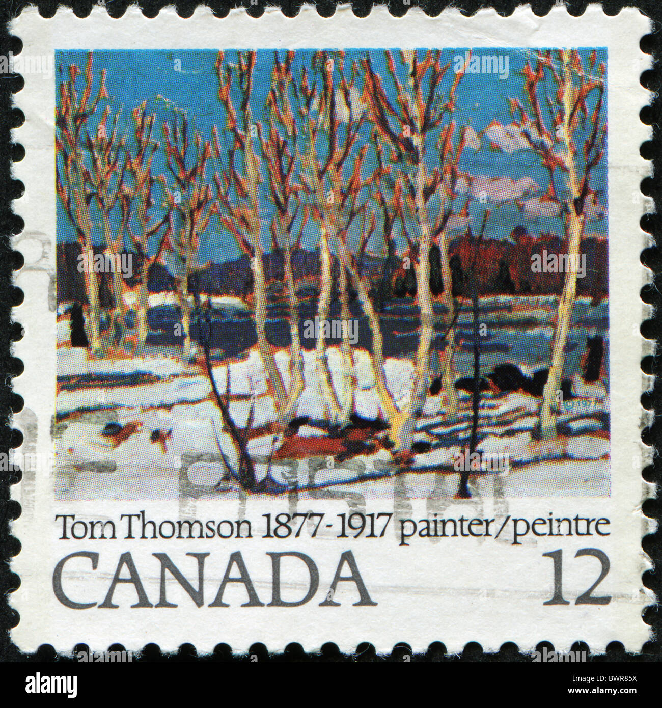 CANADA - CIRCA 1977: A stamp printed in Canada shows paint by Tom ...