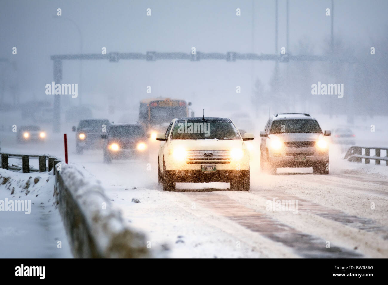 Winter driving, Winnipeg, Manitoba, Canada Stock Photo - Alamy