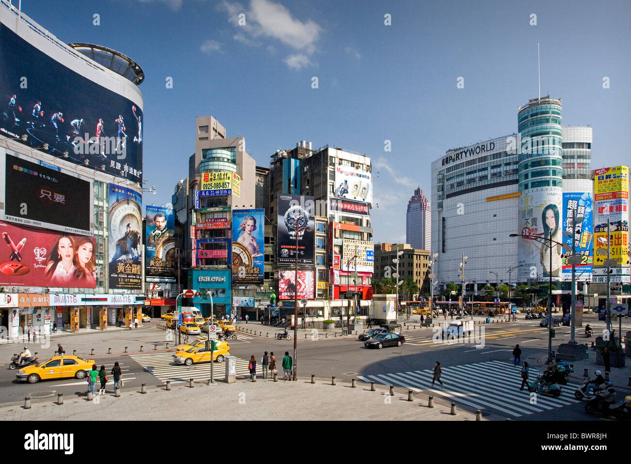 Taiwan Taipei City Downtown Asia Ximending entertainment district Xi ...
