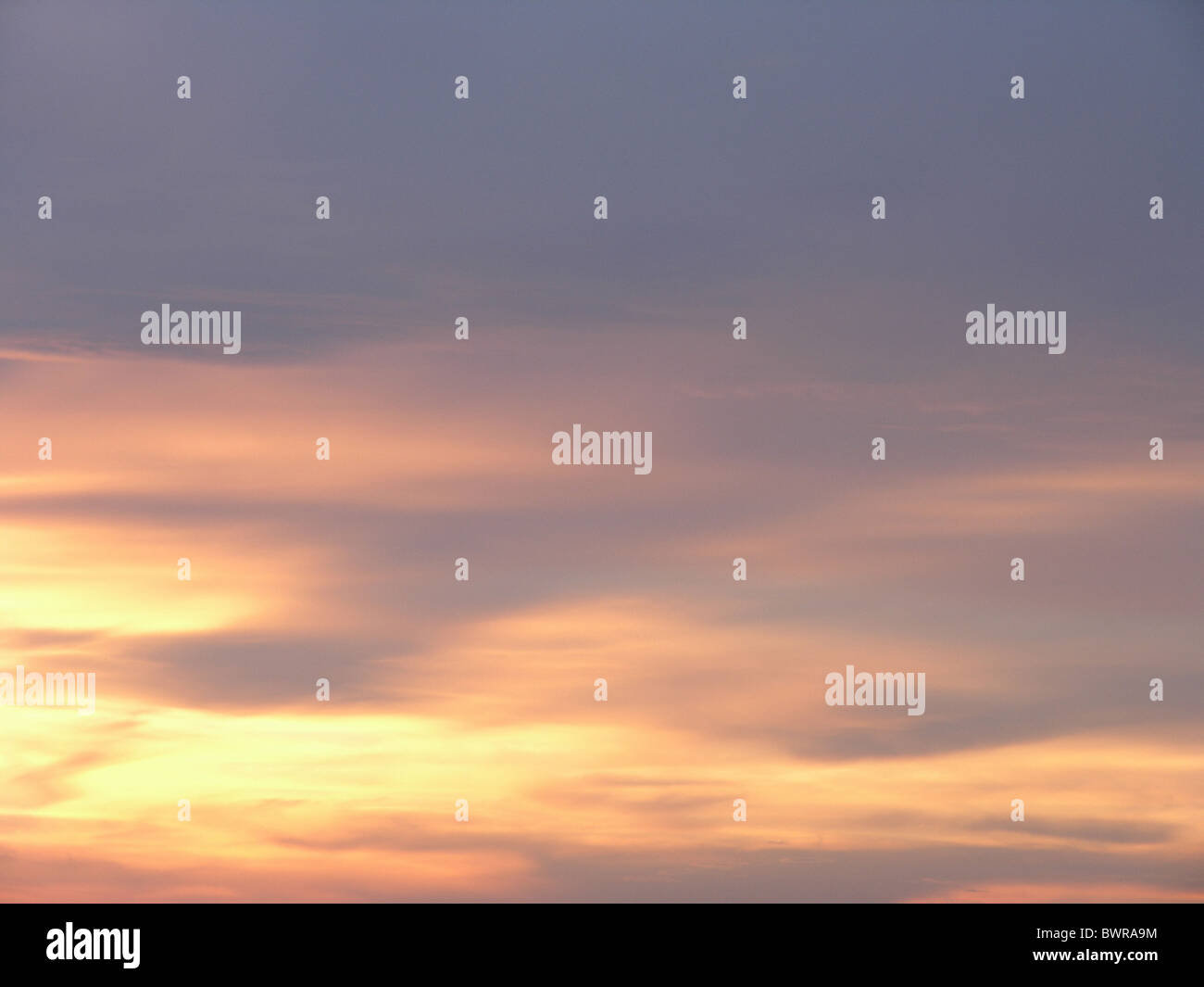 evening dusk sky clouds gloaming light romantic sunset Stock Photo - Alamy