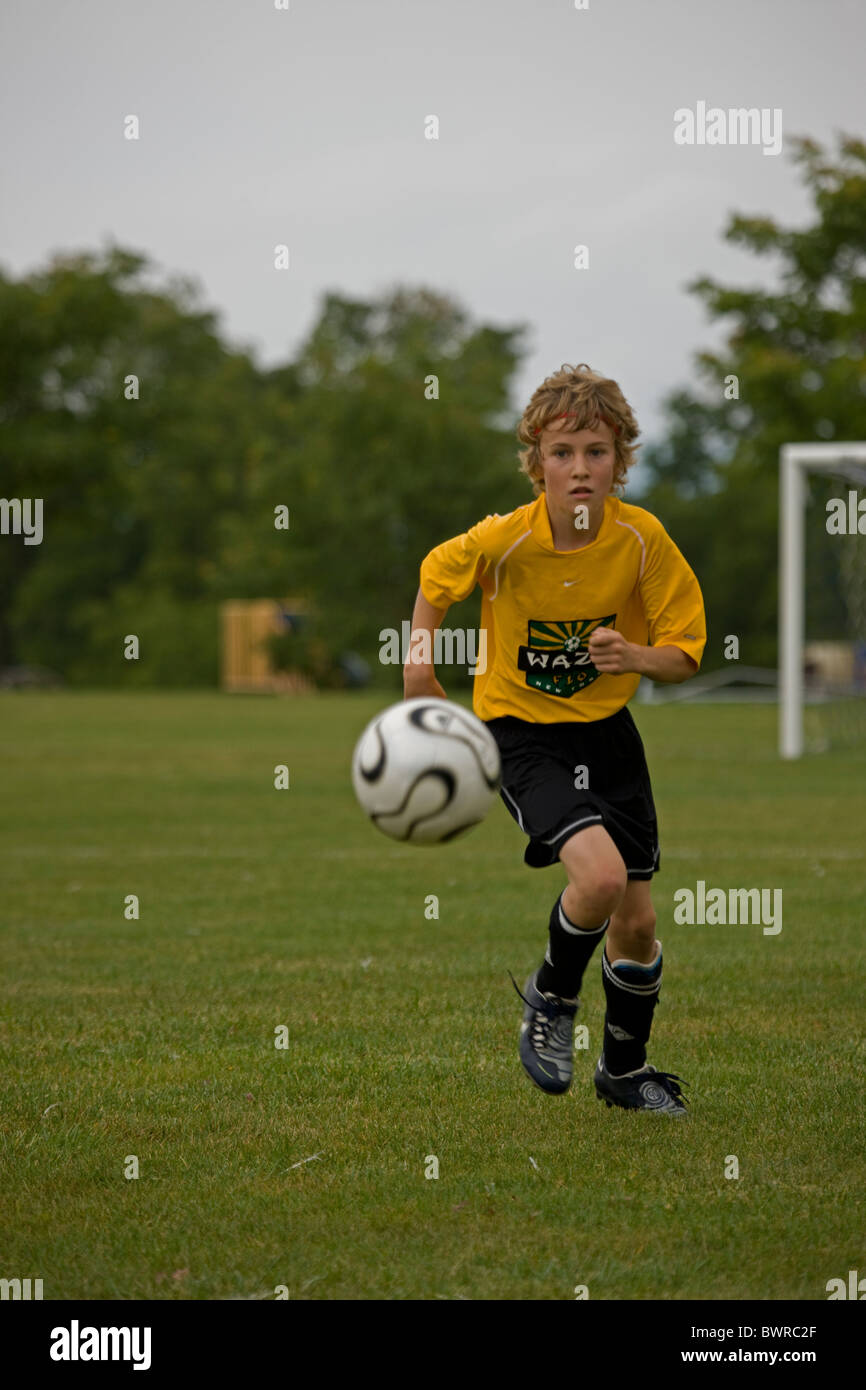 Boy playing soccer usa model hi-res stock photography and images - Alamy