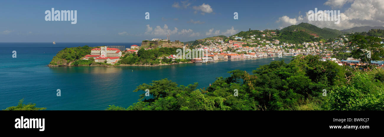 Grenada St. George's Caribbean Island Town City Overview Overlook Coast ...