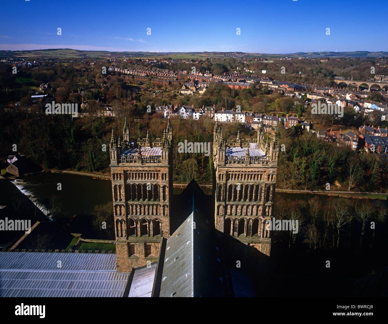 A view of Durham Cathedral and the River Wear seen from the Central ...
