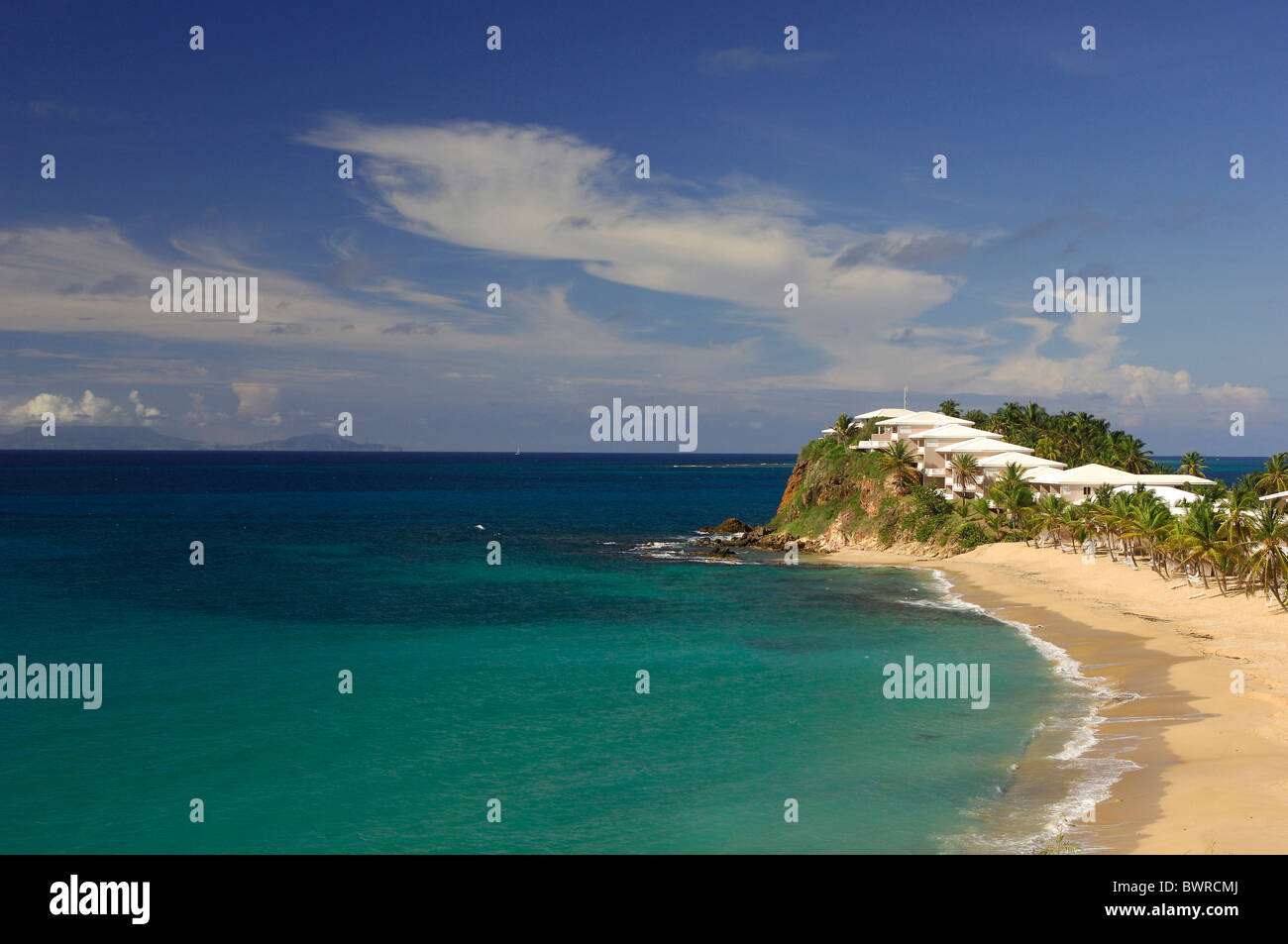 Antigua Caribbean Island near Johnson Point Palm trees Palms Sandy ...