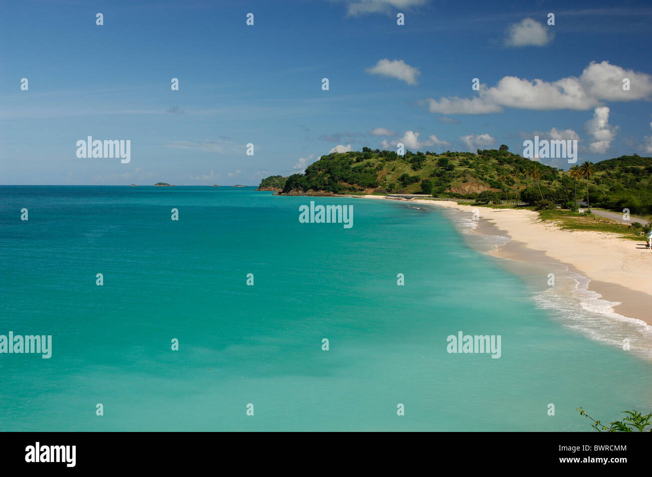 Antigua Caribbean Island near Johnson Point Sandy beach Coast Sea Ocean ...