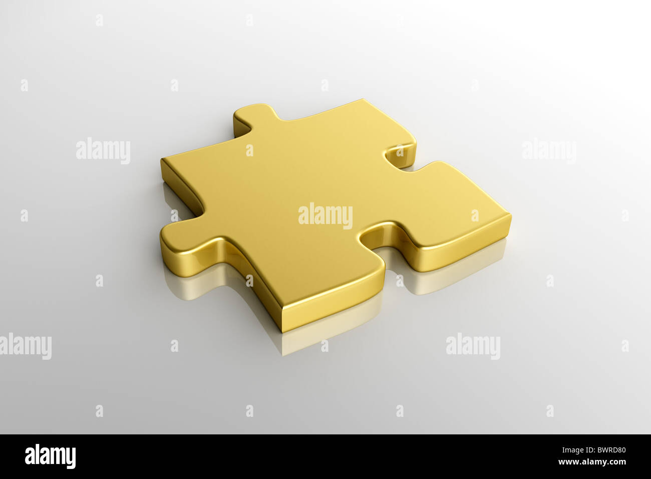 Gold puzzle piece Stock Photo - Alamy
