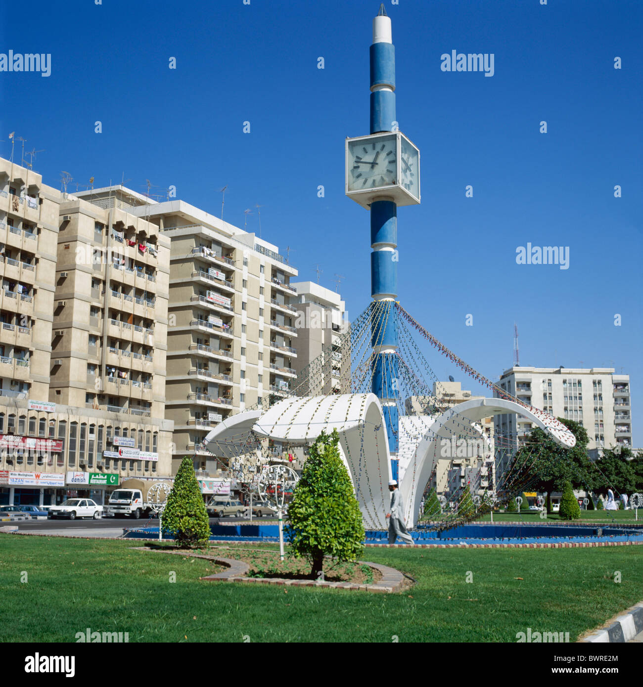 Emirate of Sharjah United Arabic Emirates UAE Sharjah city Clock tower ...