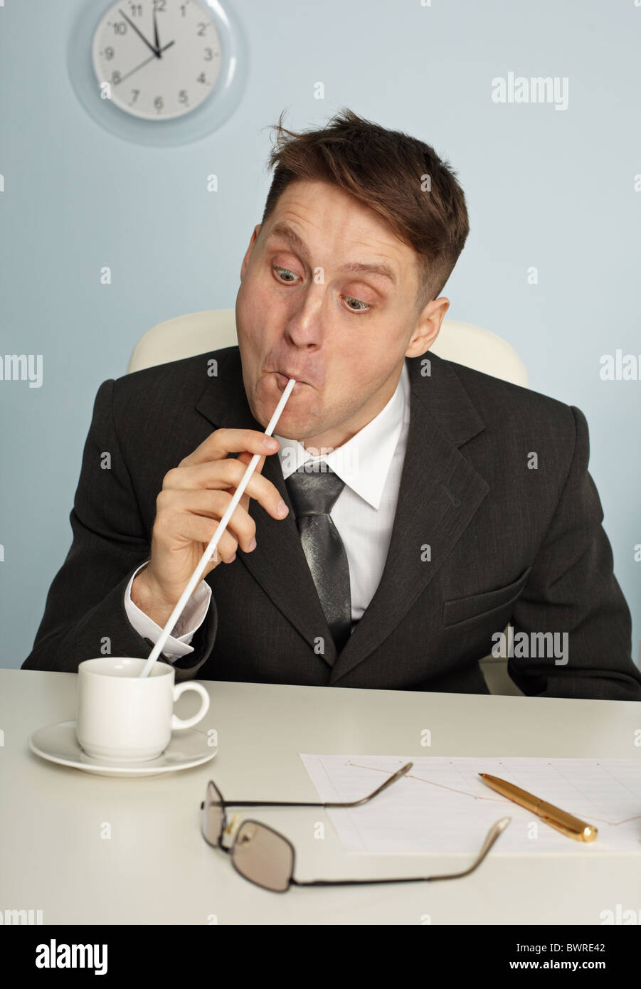 Straw suck man hi-res stock photography and images - Alamy