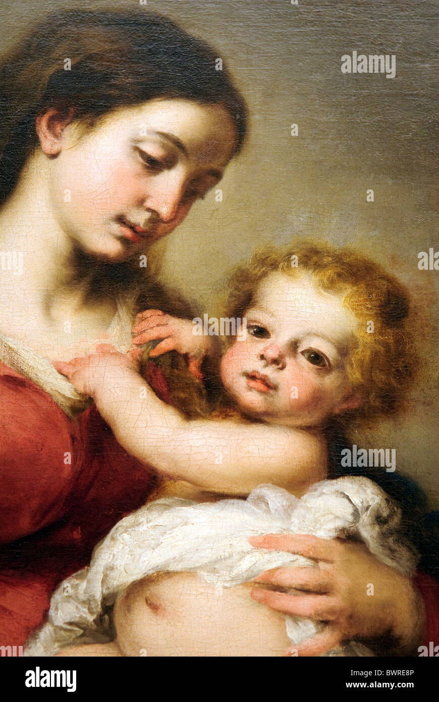 Detail: Virgin and Child, ca. 1670–72, by Bartolomé Esteban Murillo ...