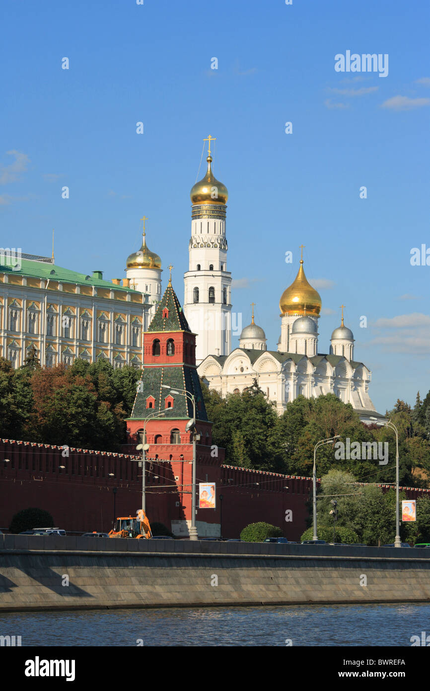 Moscow Russia Kremlin Moskva river Russian Architecture Building blue ...