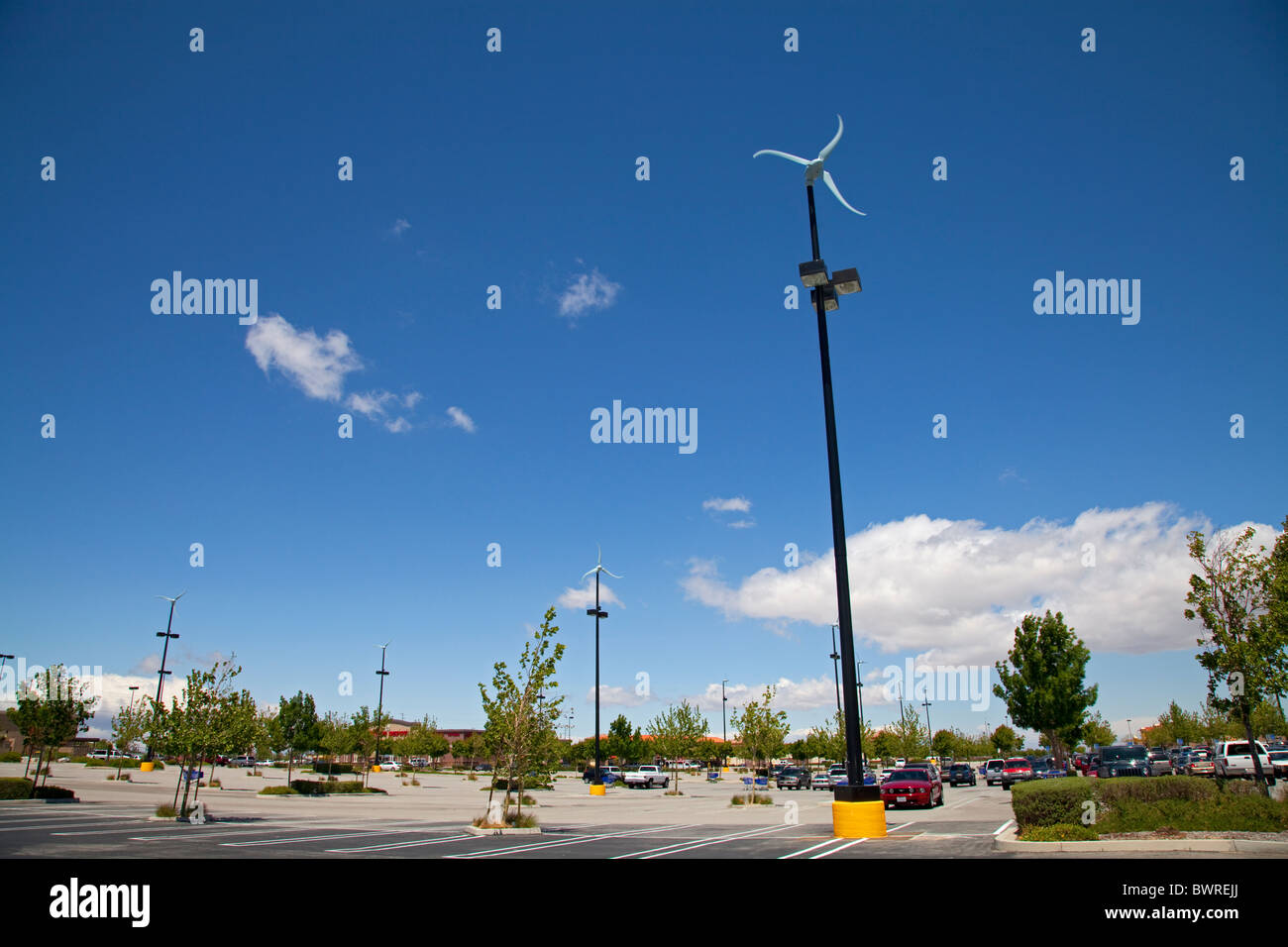 17 Micro Wind Turbines in parking lot of Sam's Club and Walmart ...