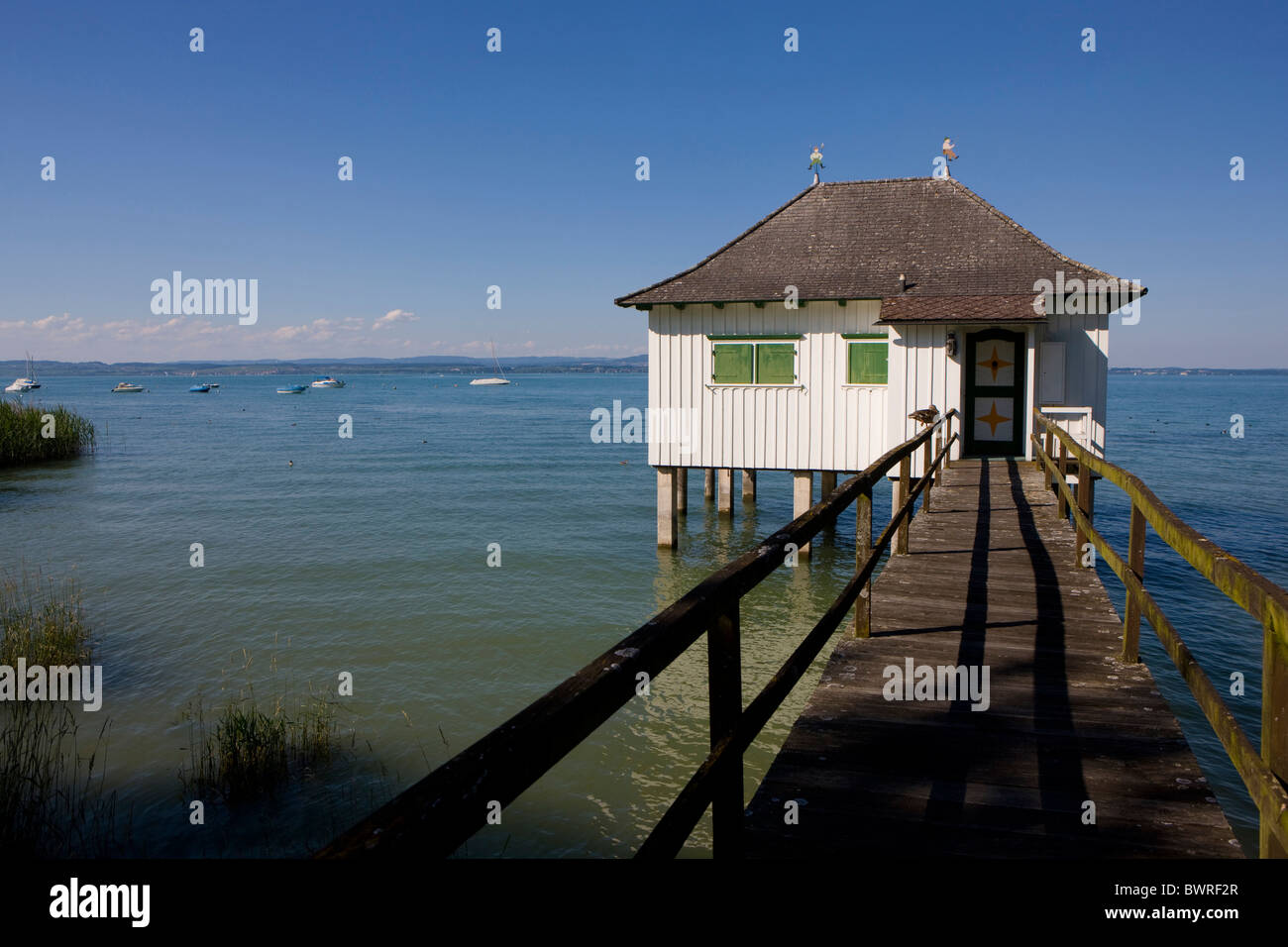 Switzerland Europe Kesswil town Kesswil Architecture Boat house Lake ...