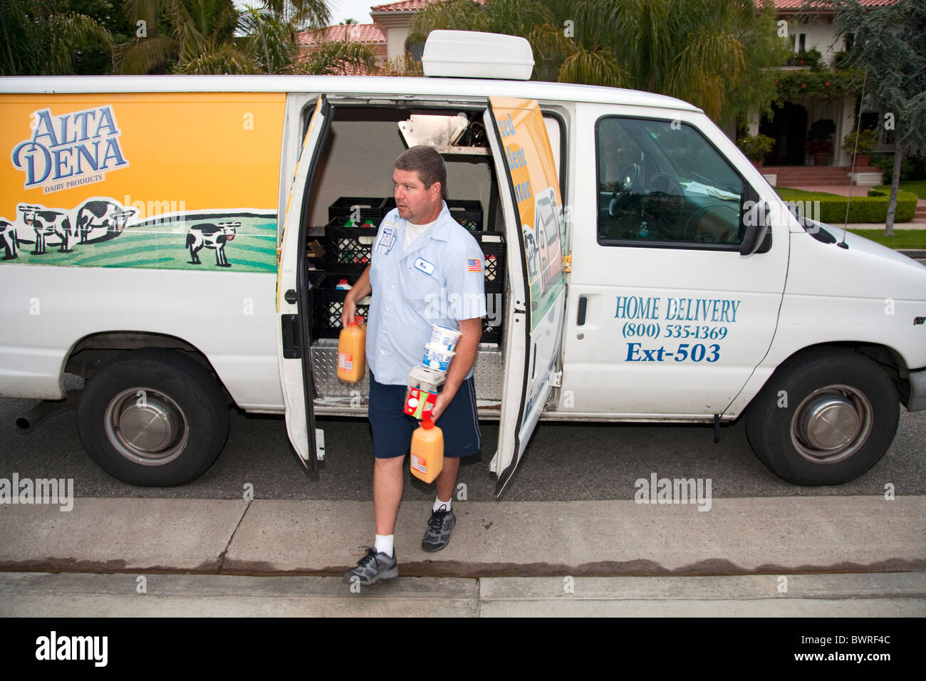 Milkman Wes Miller often begins his morning milk delivery route around ...