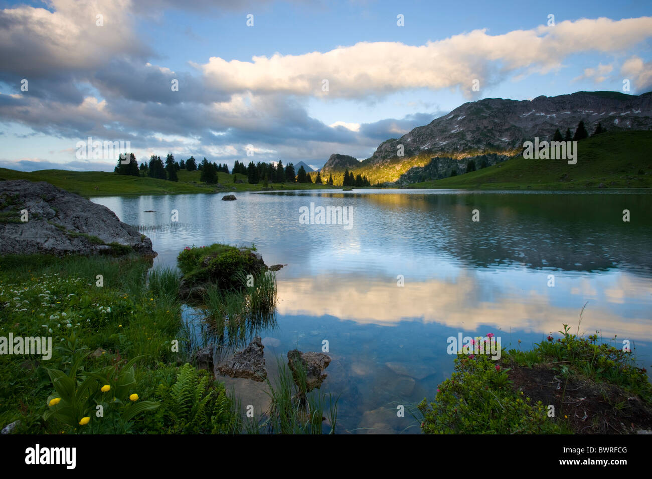Switzerland Europe Seebergsee Mountain Mountains Alps Alpine Canton ...
