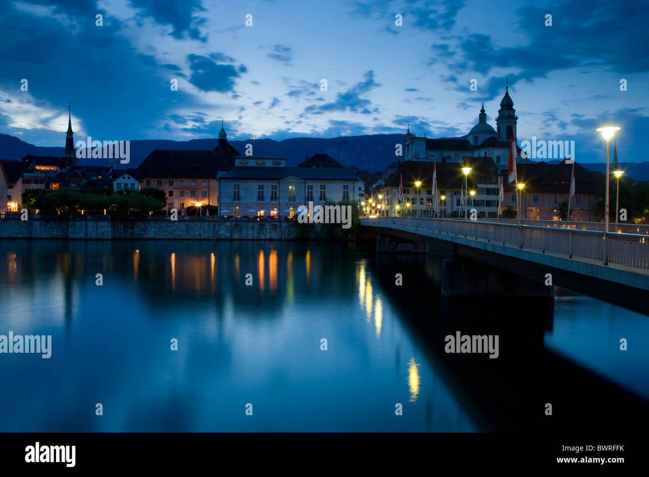 Switzerland Europe Solothurn city town Solothurn Architecture Twilight ...