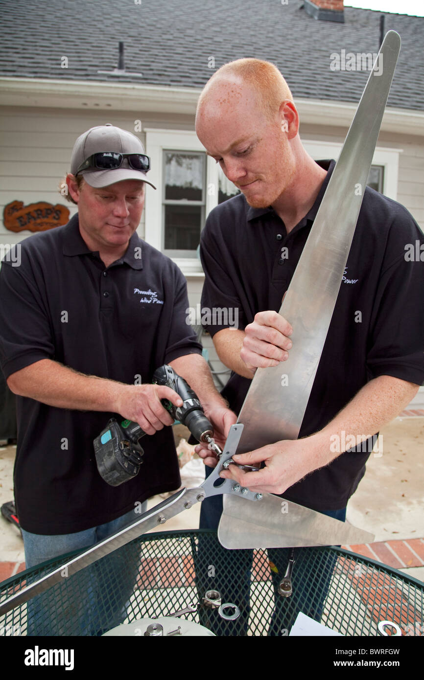 Installation of a residential wind turbine is filmed for an episode of ...
