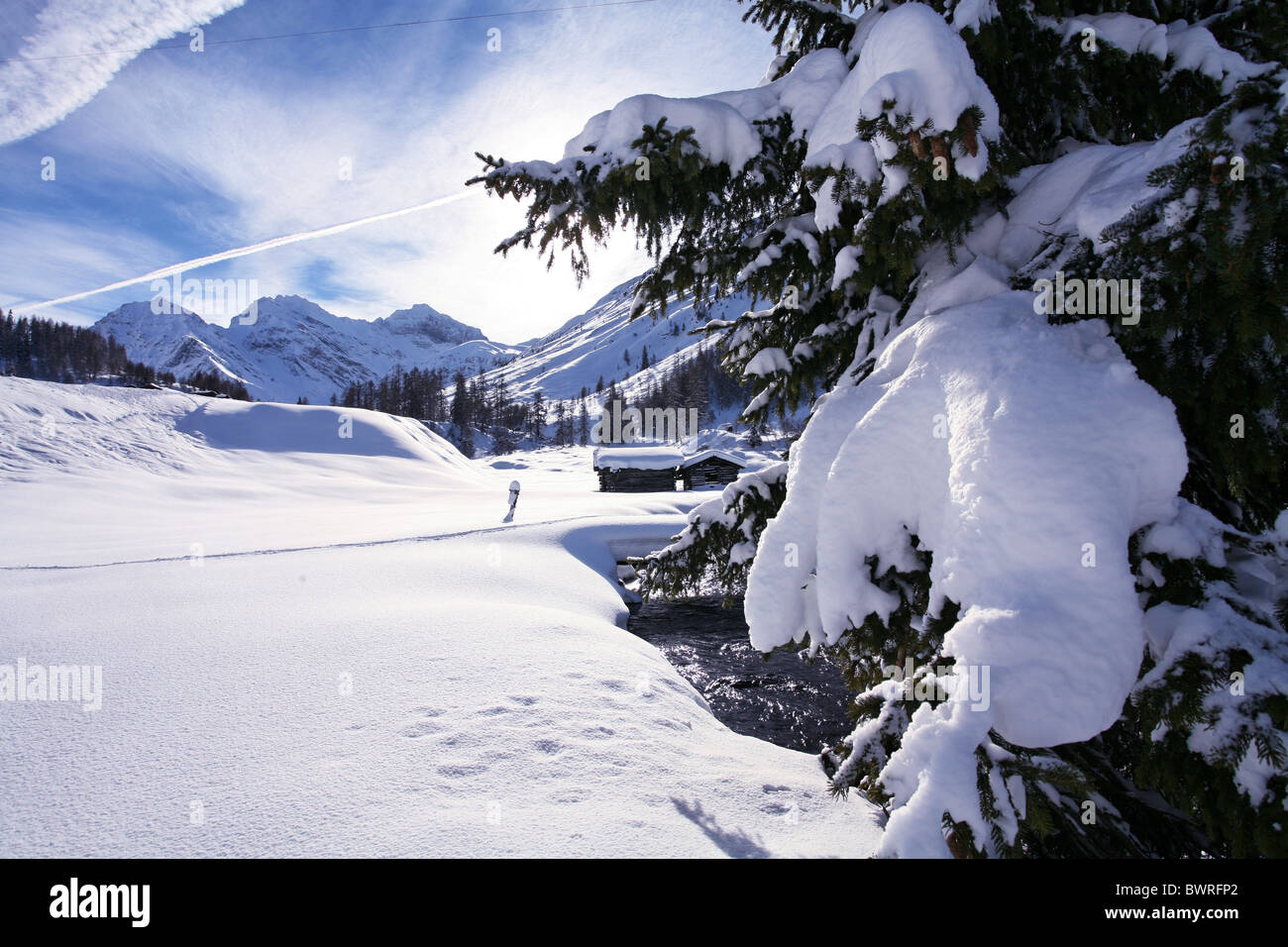 Switzerland Europe Sertig valley Canton Grisons Graubunden Grisons town ...