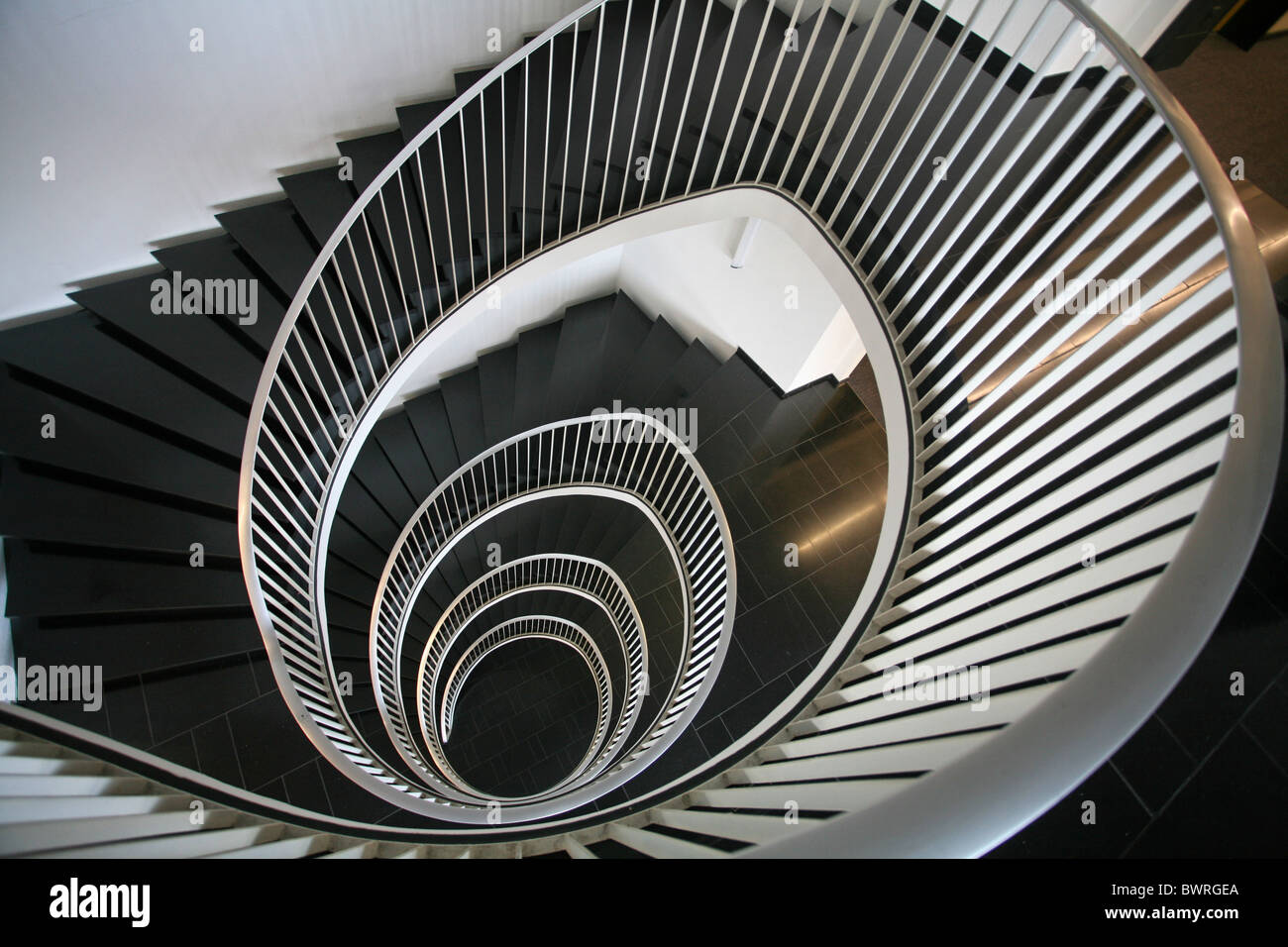 Spiral staircase stairway architecture detail white black Indoor inside ...