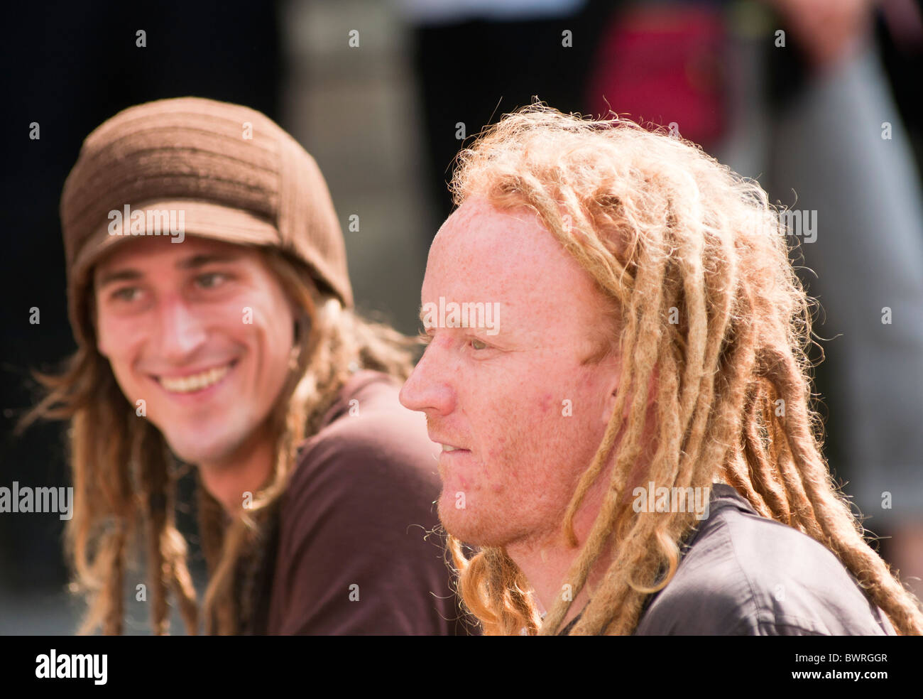 Two Caucasian men with dreadlocks seen in Bath, England Stock Photo - Alamy