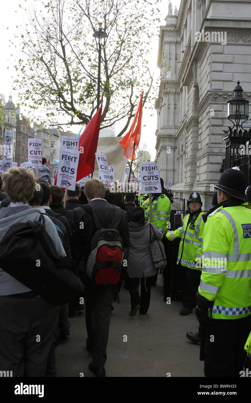 Student protesters in Whitehall Stock Photo - Alamy