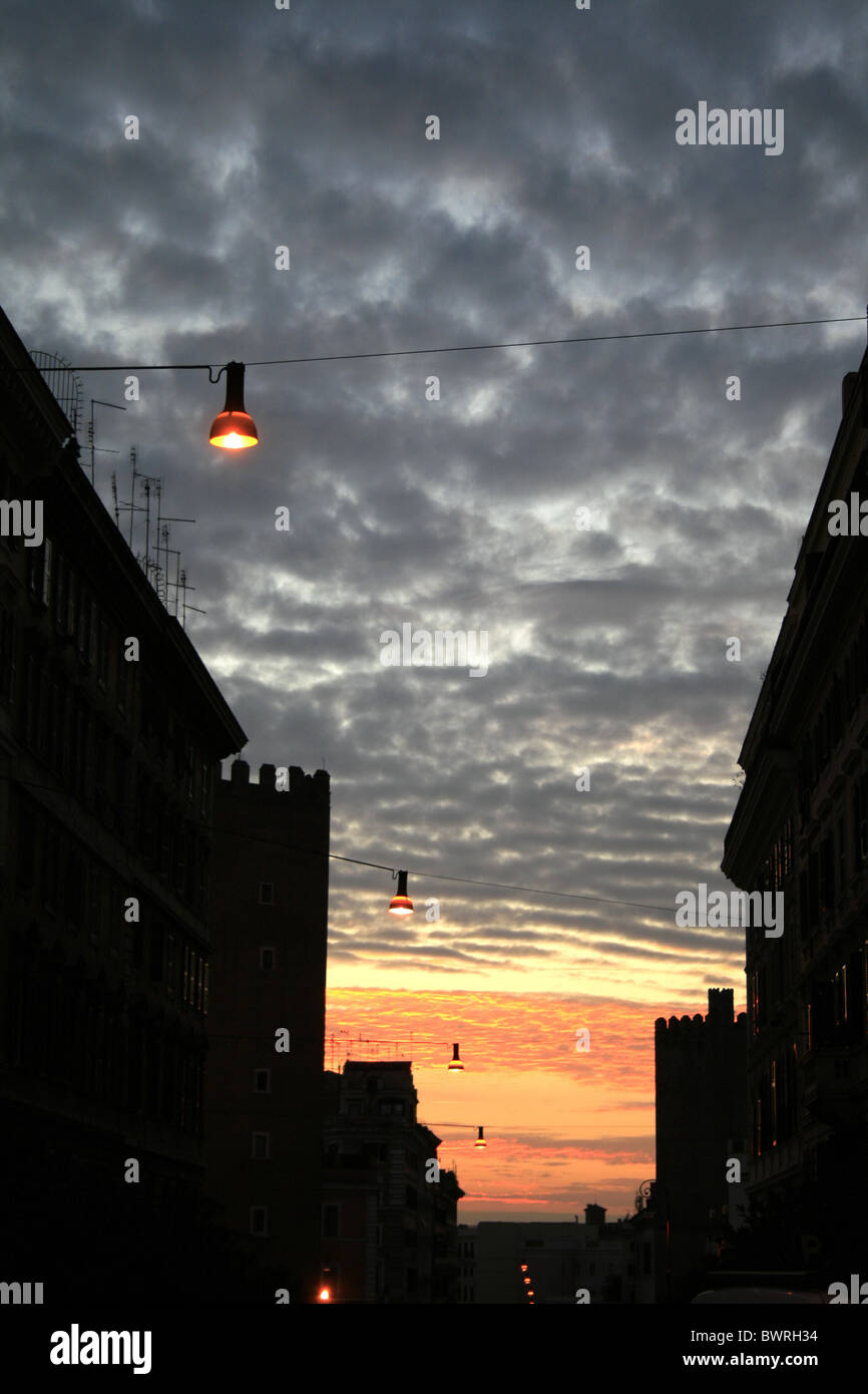 sunset over urban city landscape in rome, italy Stock Photo - Alamy