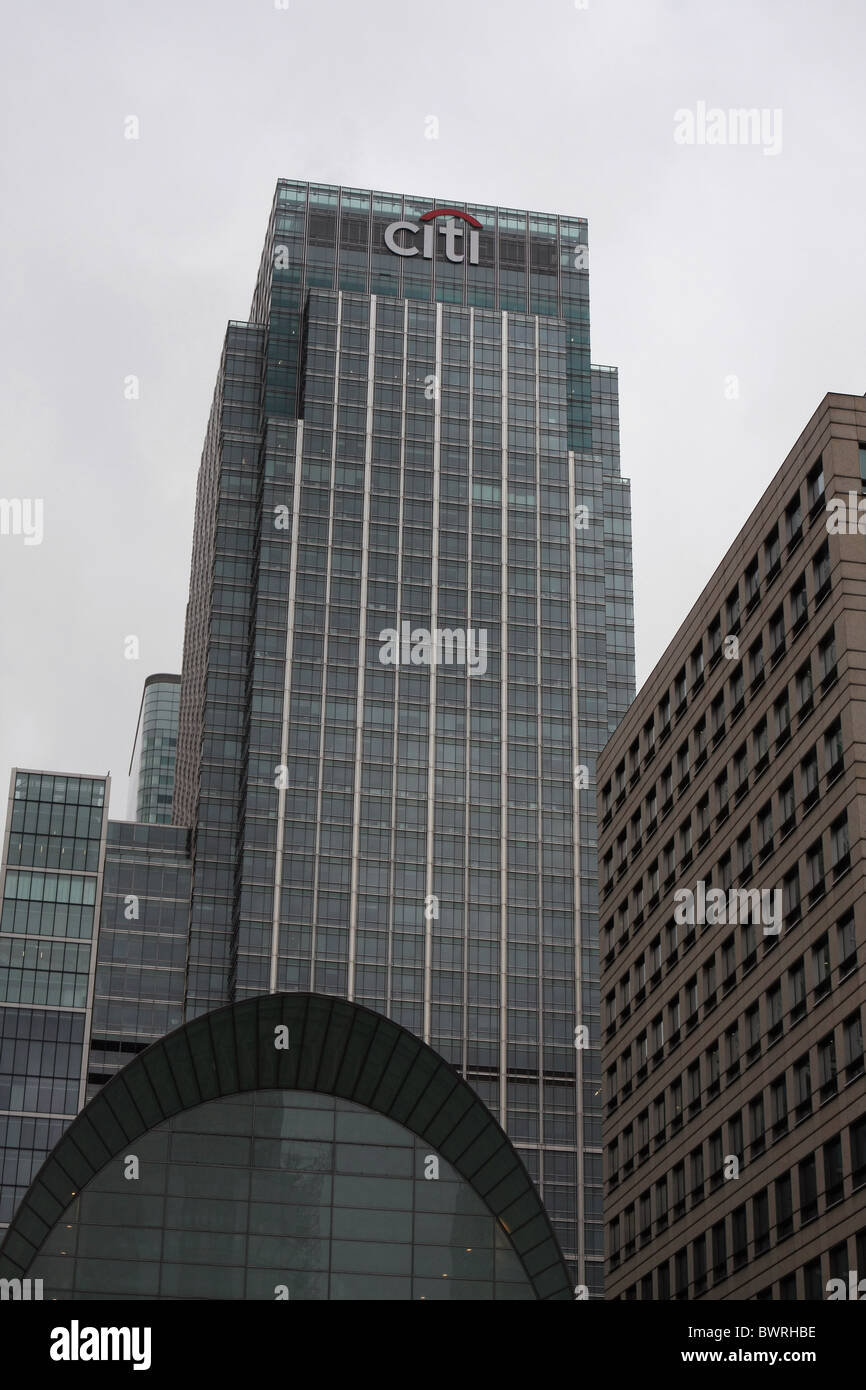 A view of the Citi building in Canary Wharf, London, England Stock ...