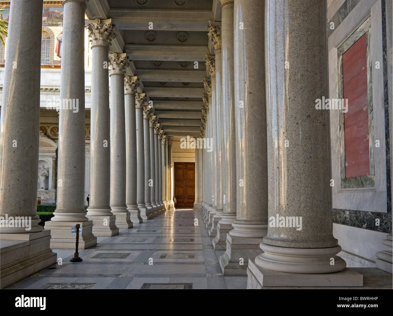 columns in s.paolo cathedral in rome Stock Photo - Alamy