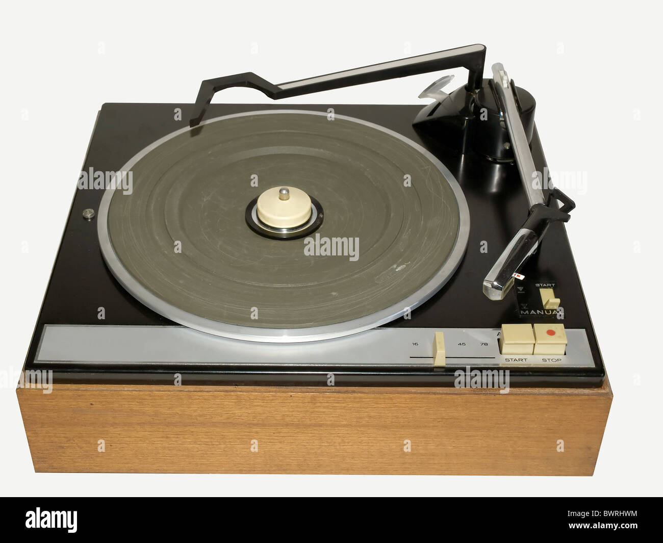 old turntable isolated on white Stock Photo - Alamy