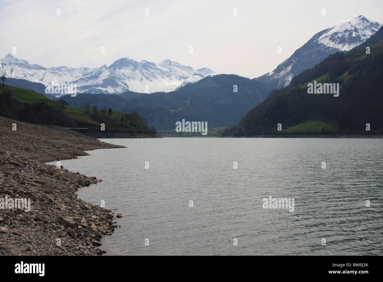 Switzerland Europe Lungerersee Lungernsee Lake Lungern Canton Obwalden ...