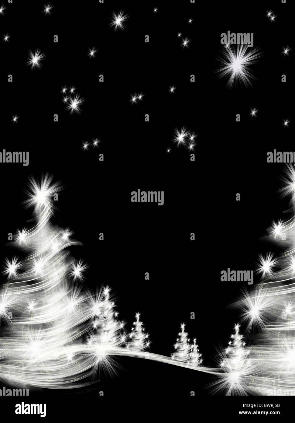 christmas background with tree black and white Stock Photo - Alamy