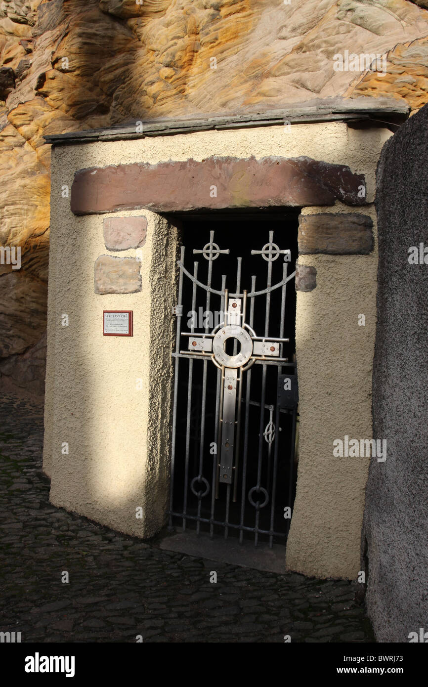 entrance to St Fillians cave Pittenweem Fife Scotland November 2010 ...
