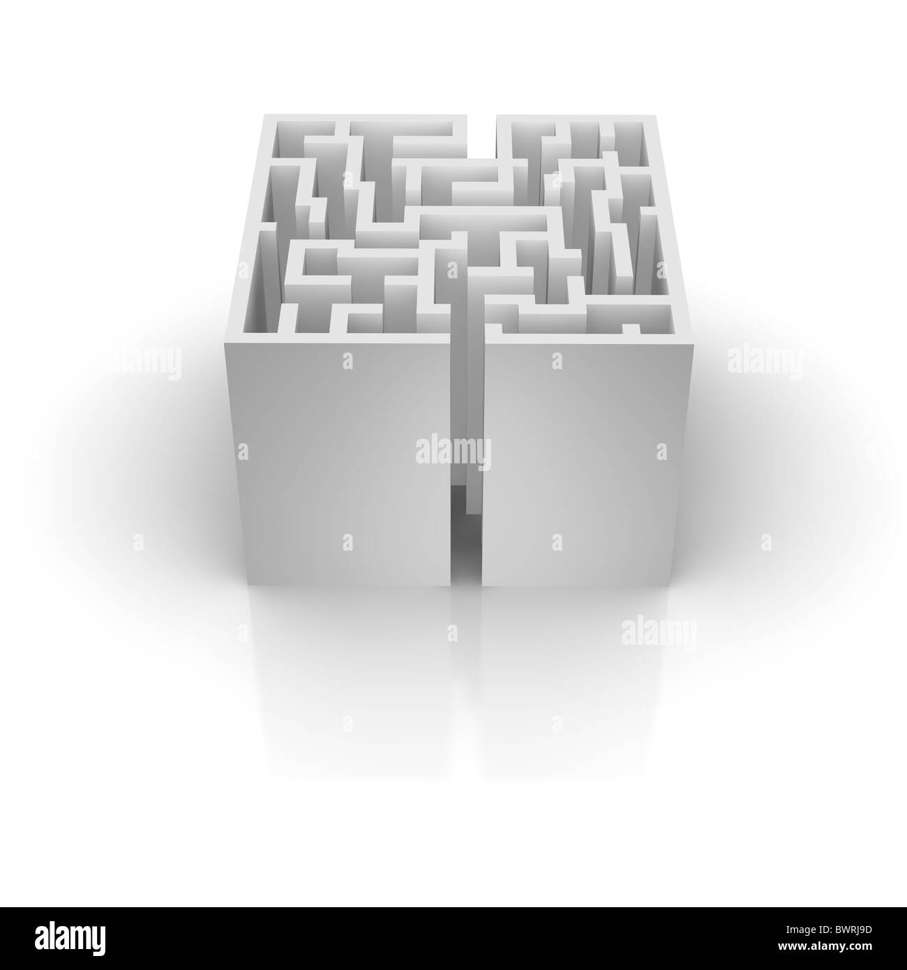 Isolated labyrinth with reflection. 3d rendered illustration Stock ...