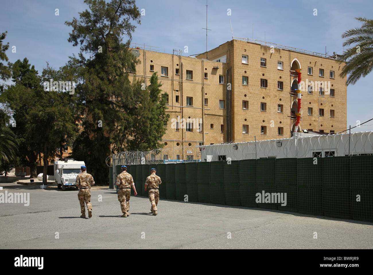 Formerly luxury hotel Ledra Palace, now headquarters of the UNO ...