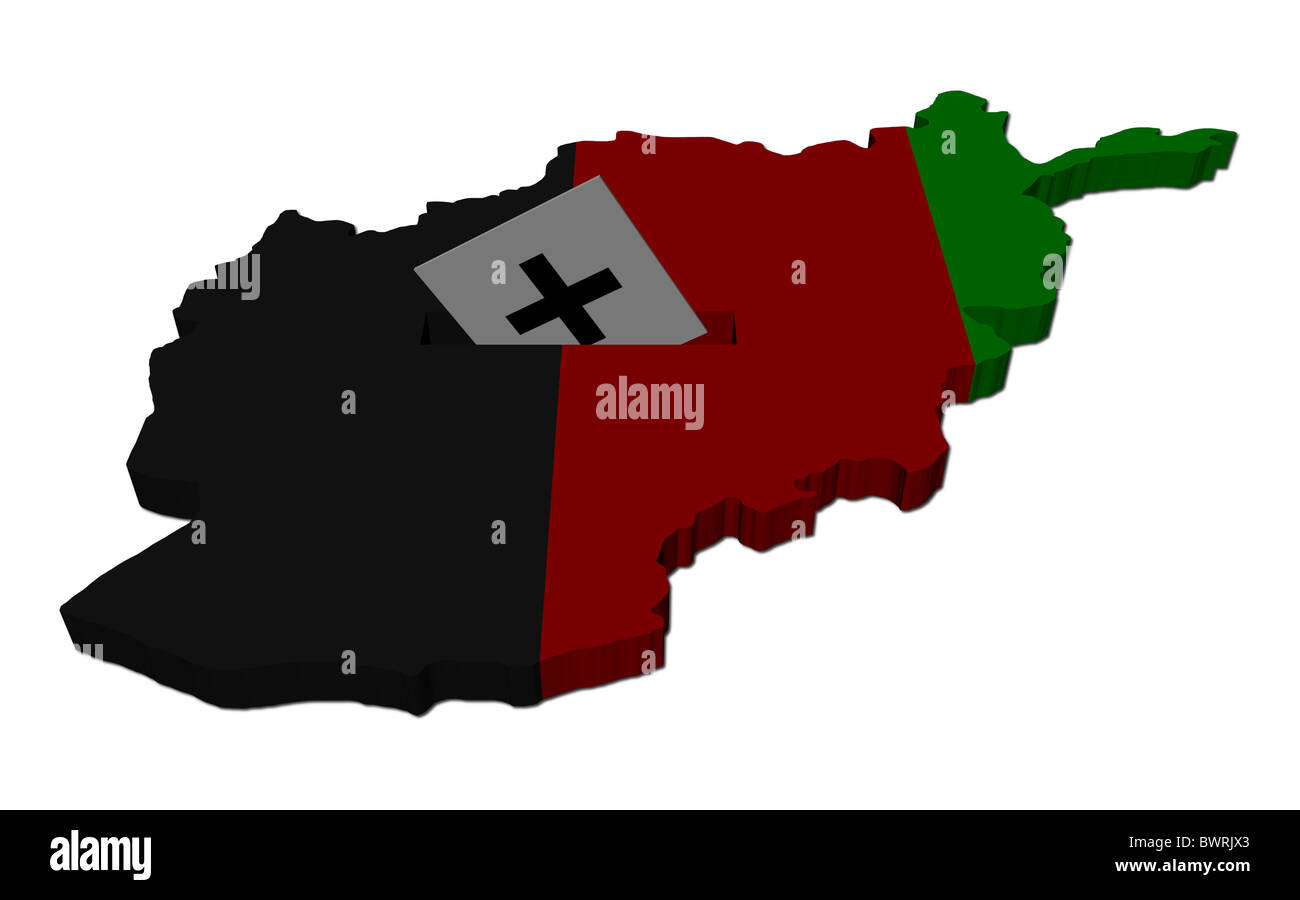 Afghan election map with ballot paper illustration Stock Photo - Alamy
