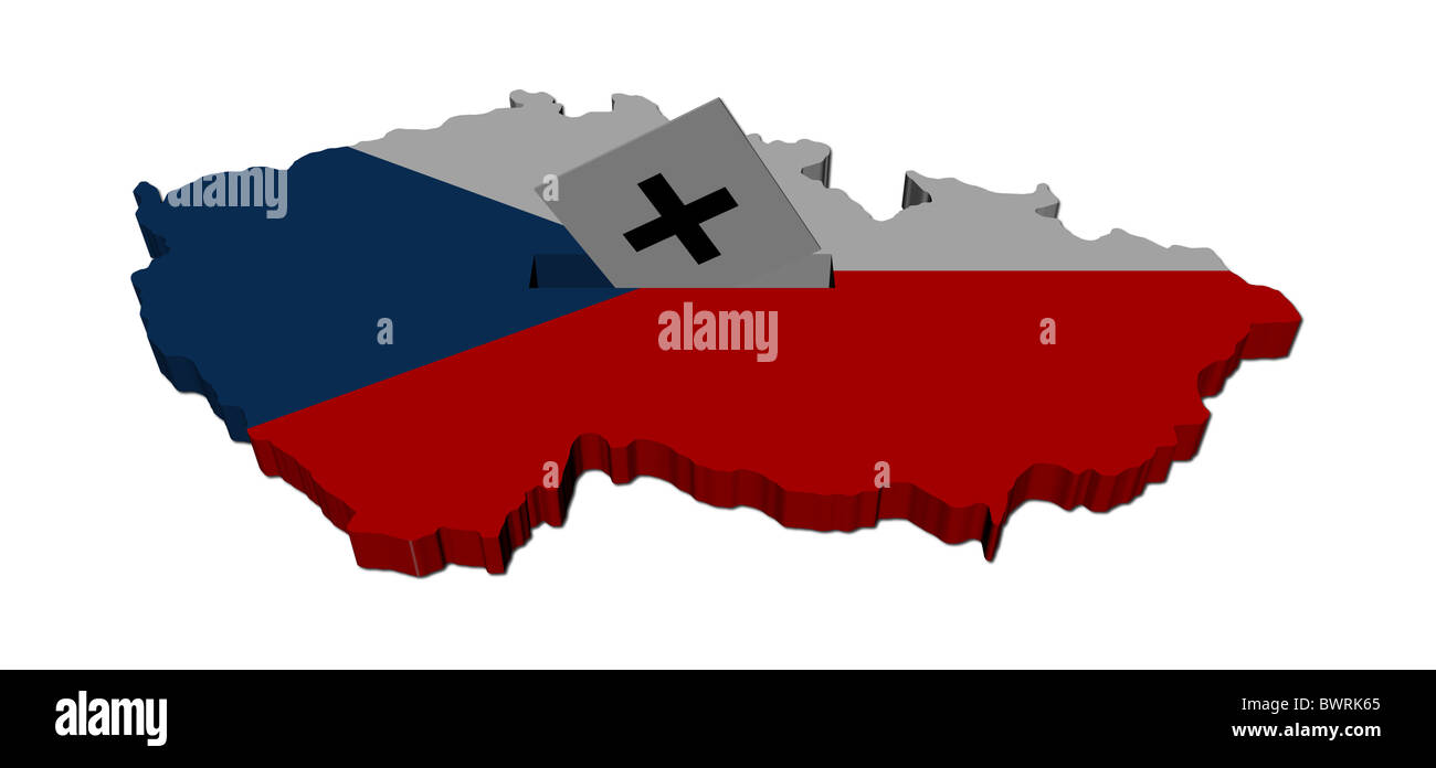Czech election map with ballot paper illustration Stock Photo - Alamy